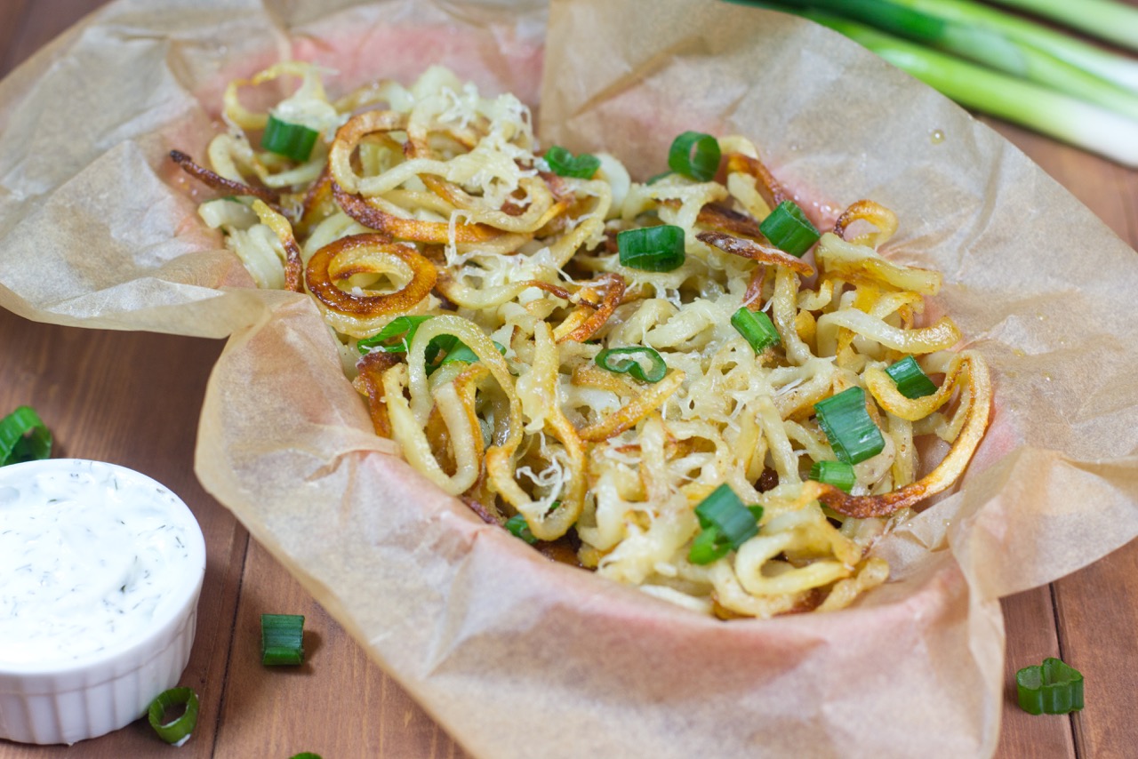 Oven Baked Curly Cheese Fries Recipe - Gluten Free Homestead